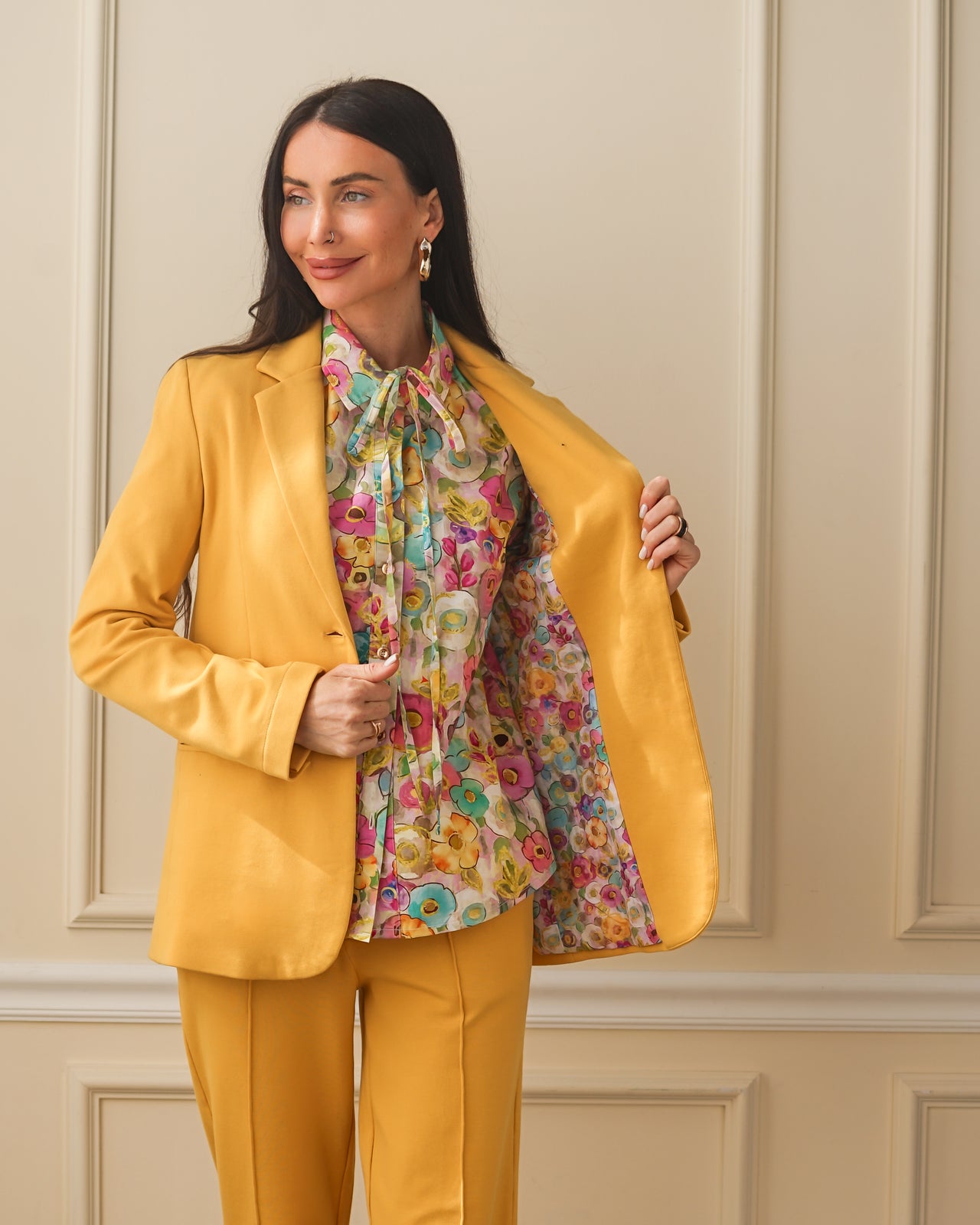 Wmn's Yellow Blazer - Morrison Interlock Cotton Stretch – Care Tucker