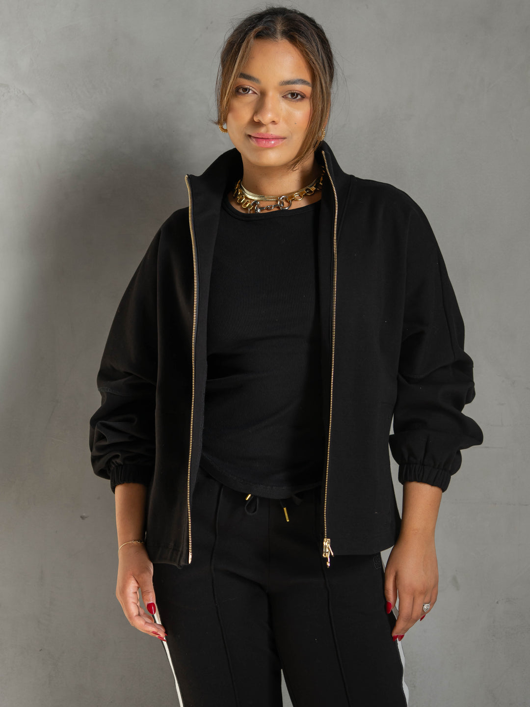 Women's Black Jacket - Axel Interlock Cotton Stretch – Care Tucker