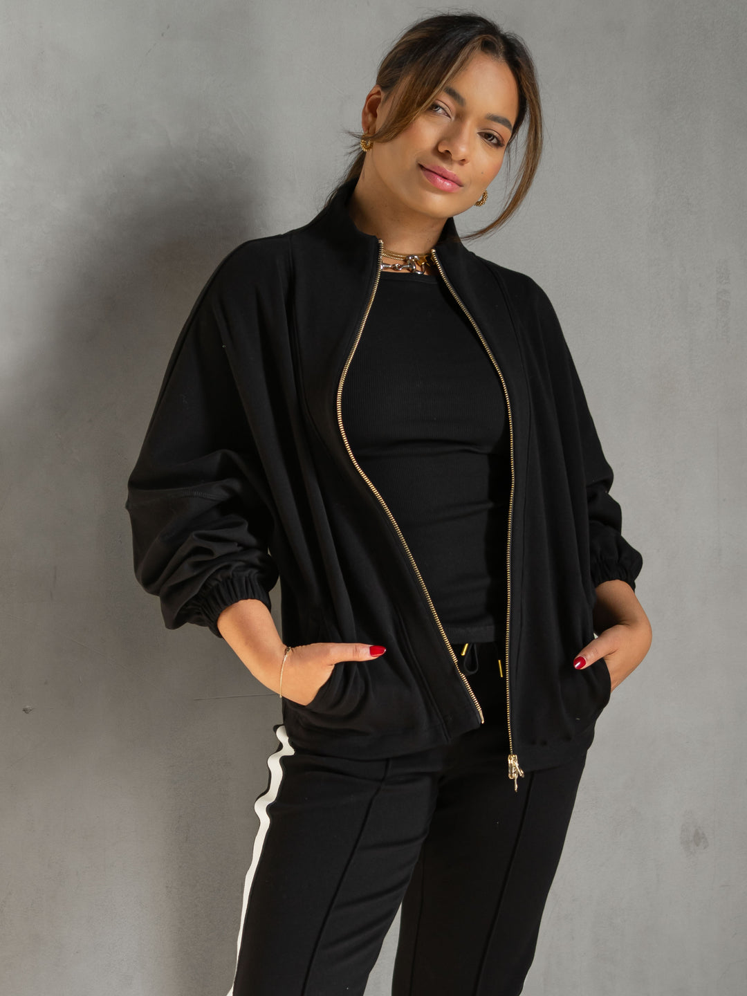 Women's Black Jacket - Axel Interlock Cotton Stretch – Care Tucker
